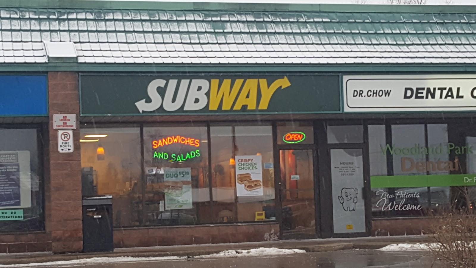 Subway menu in Cambridge, Ontario, Canada