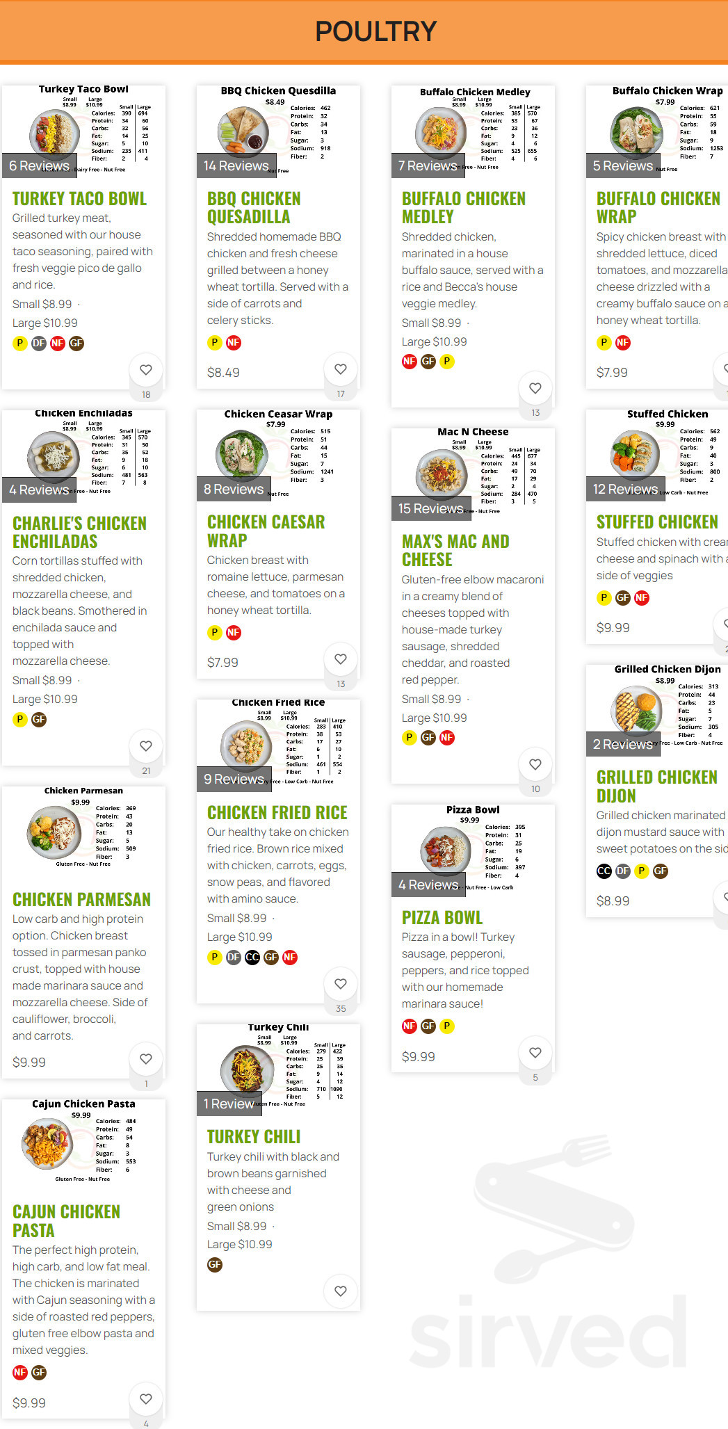Fresh Fit Meals menu in Urbandale, Iowa, USA
