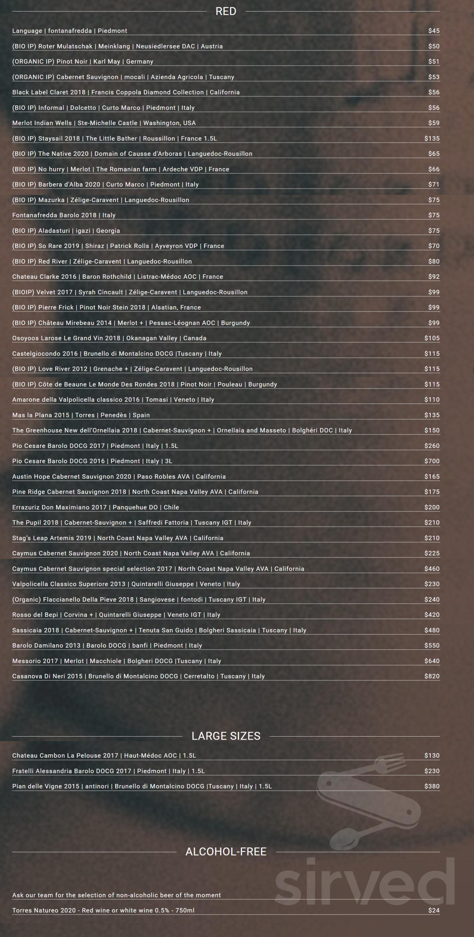 Sans Façon menu in Gatineau, Quebec J8Y 3X5, Canada