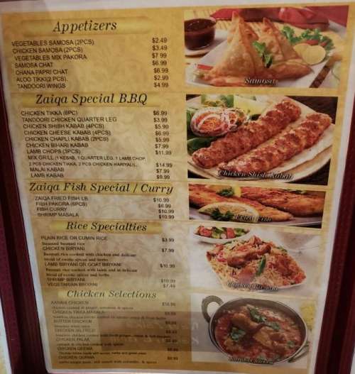 Zaiqa Kabab & Grill menu in Mechanicsburg, Pennsylvania, USA