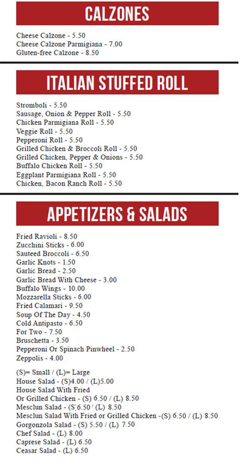 Lucio's Pizzeria menu in Pleasantville, New York, USA