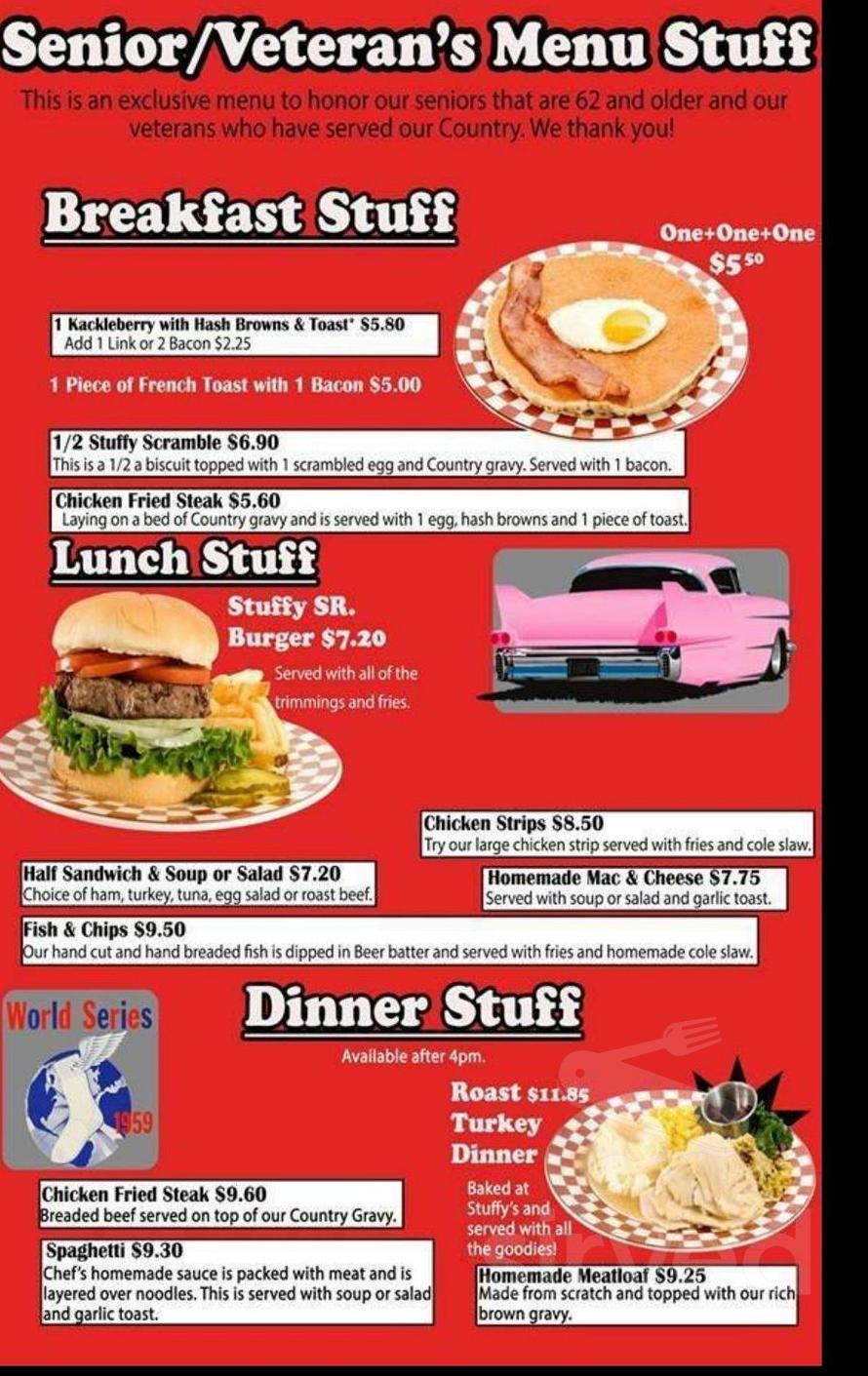 Stuffy's II Restaurant menus in Longview, Washington, United States