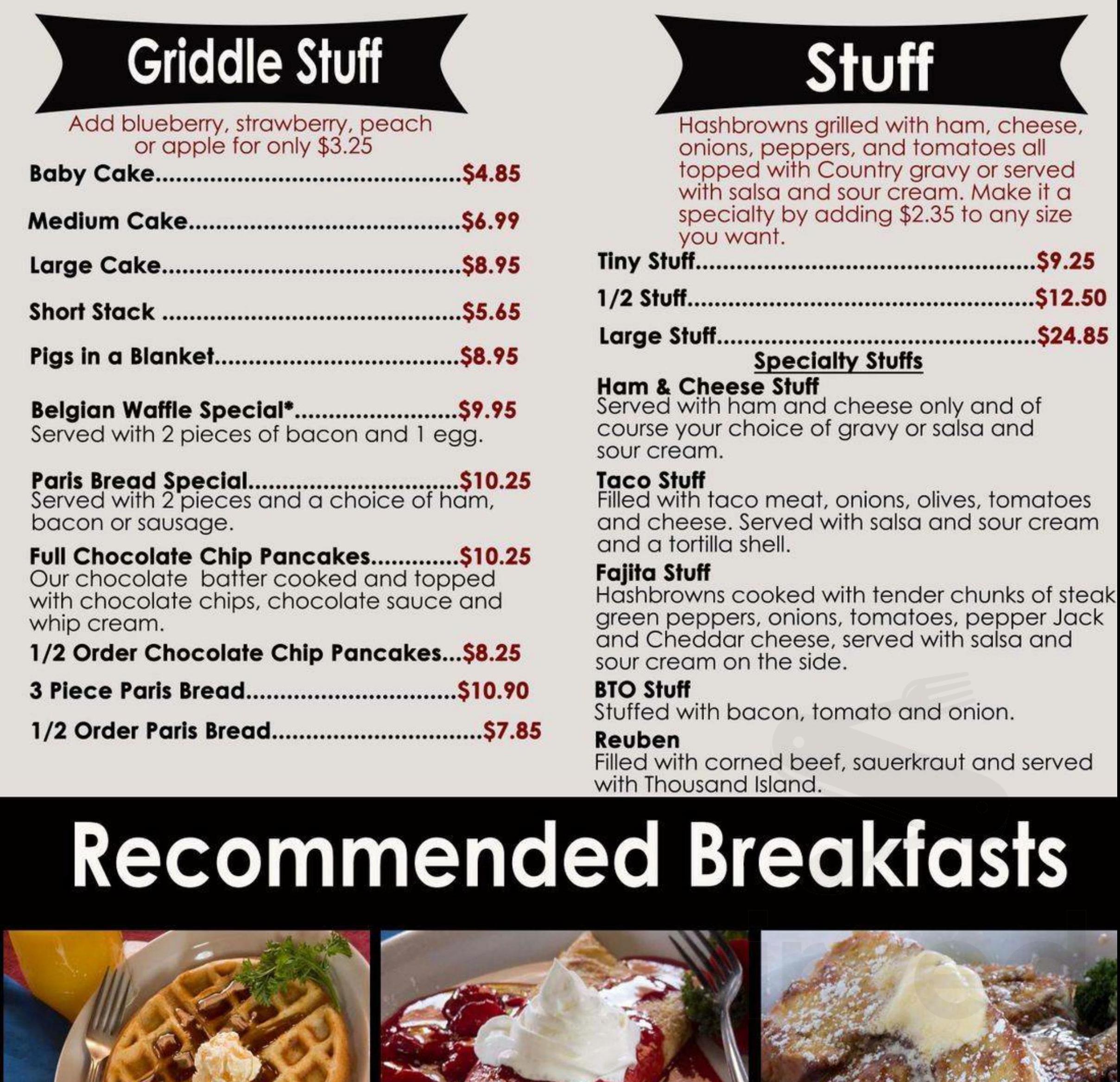 Stuffy's II Restaurant menus in Longview, Washington, United States