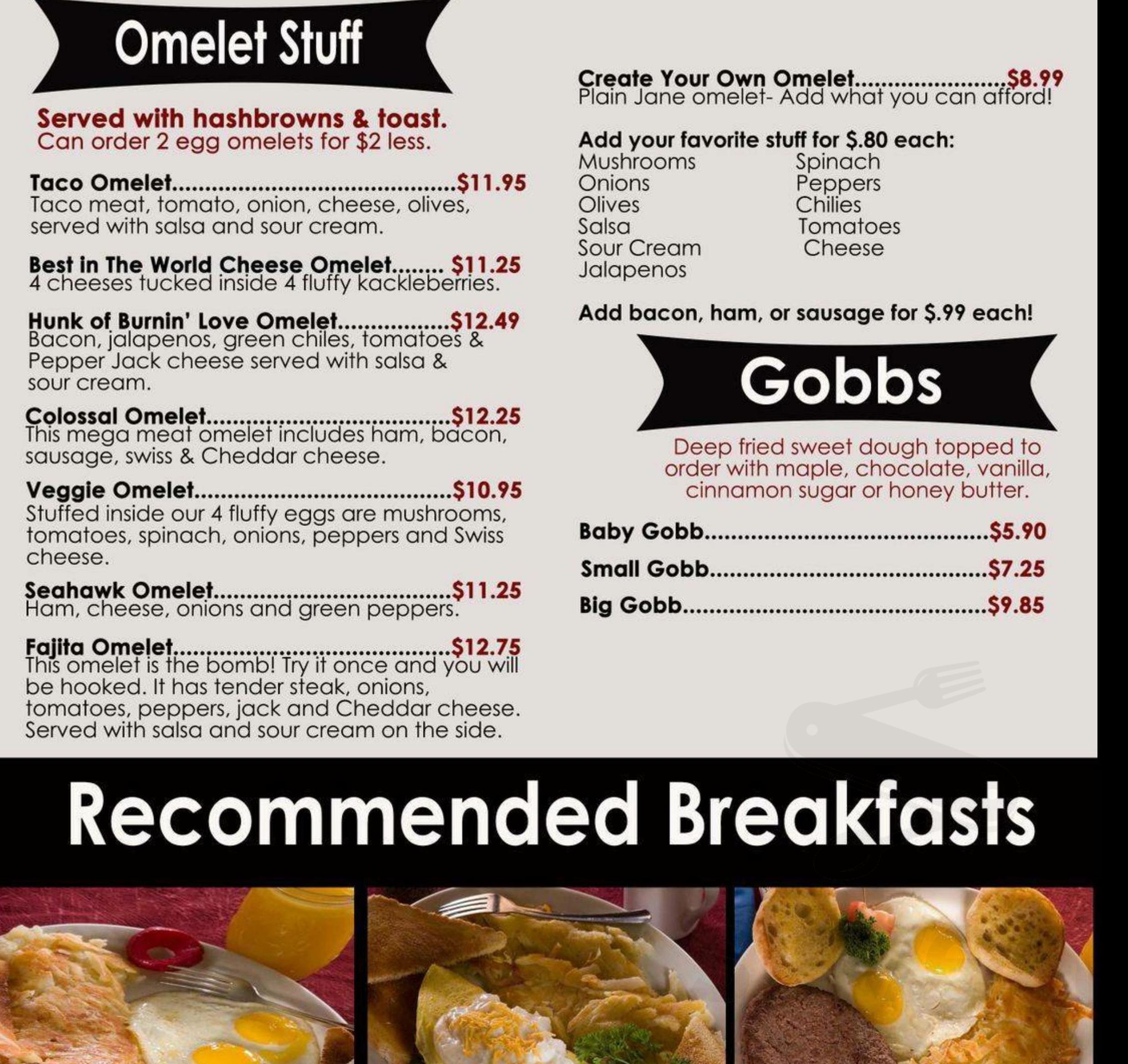 Menu for Stuffy's II Restaurant in Longview, Washington, United States