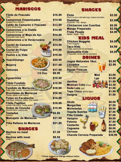 Eva's Mexican Restaurant menu in Buffalo Grove, Illinois, USA