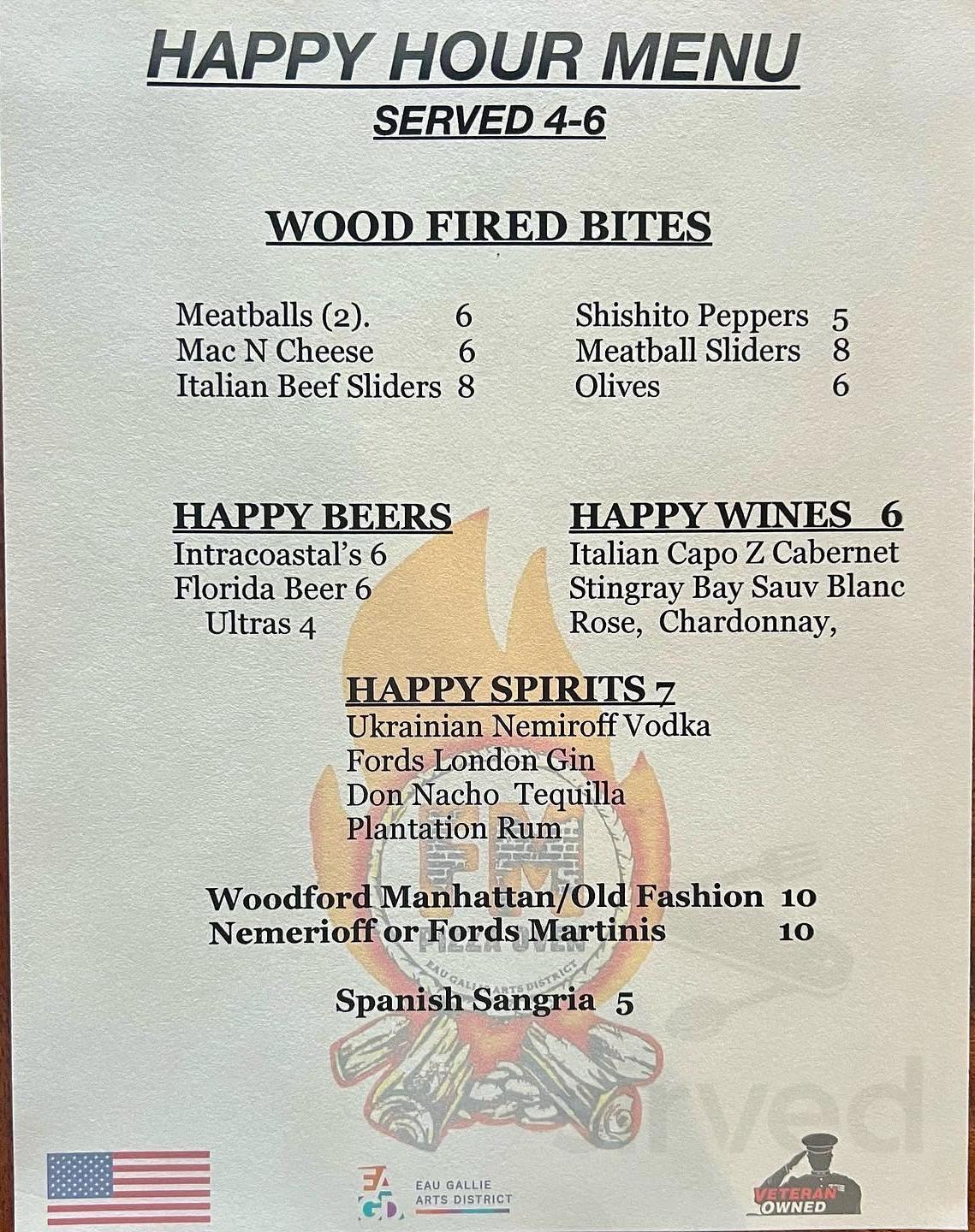 The Oleander Club menu in Melbourne, Florida, USA