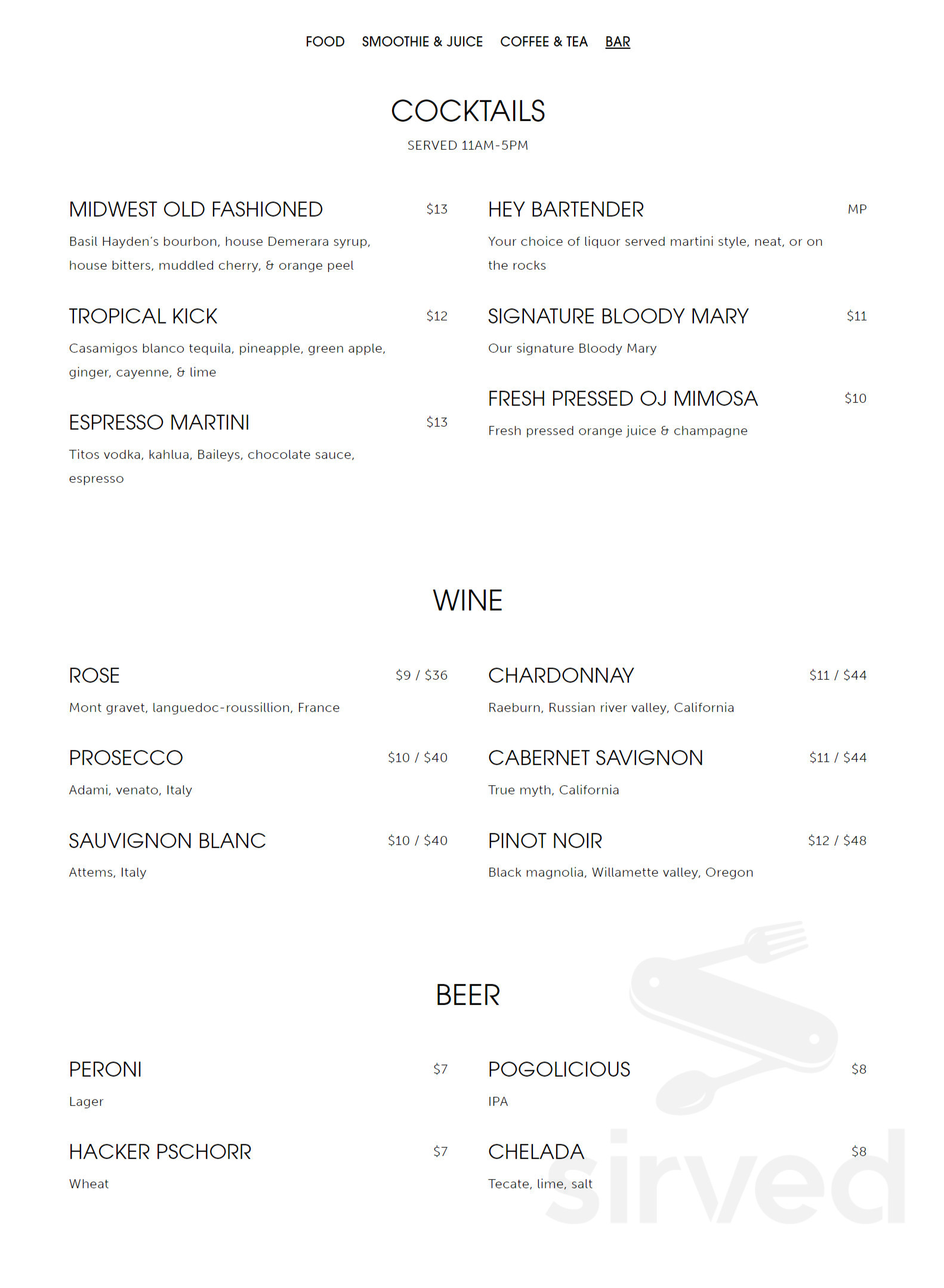 Hometown Coffee & Juice menu in Glencoe, Illinois, USA