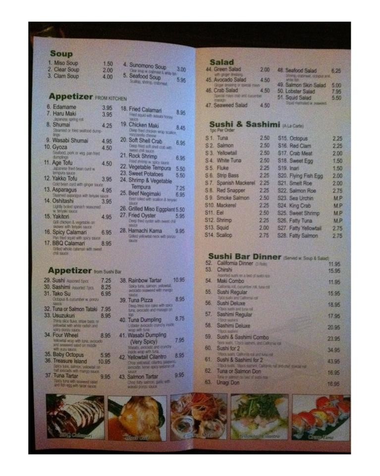 Sushi Ya menu in Sparta Township, New Jersey, USA