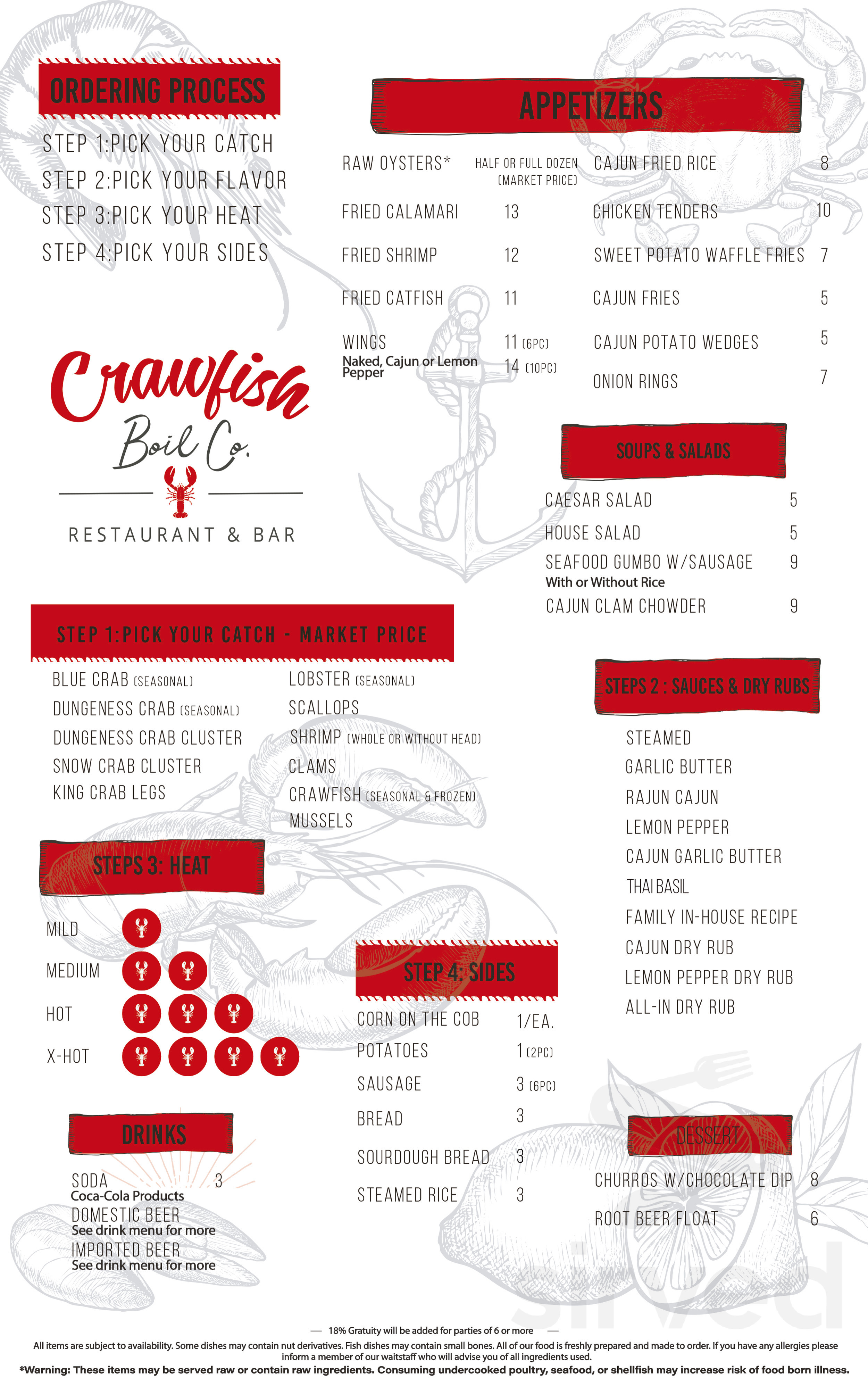Menu - Centennial CO's Crawfish Boil Co. Restaurant & Bar | Sirved