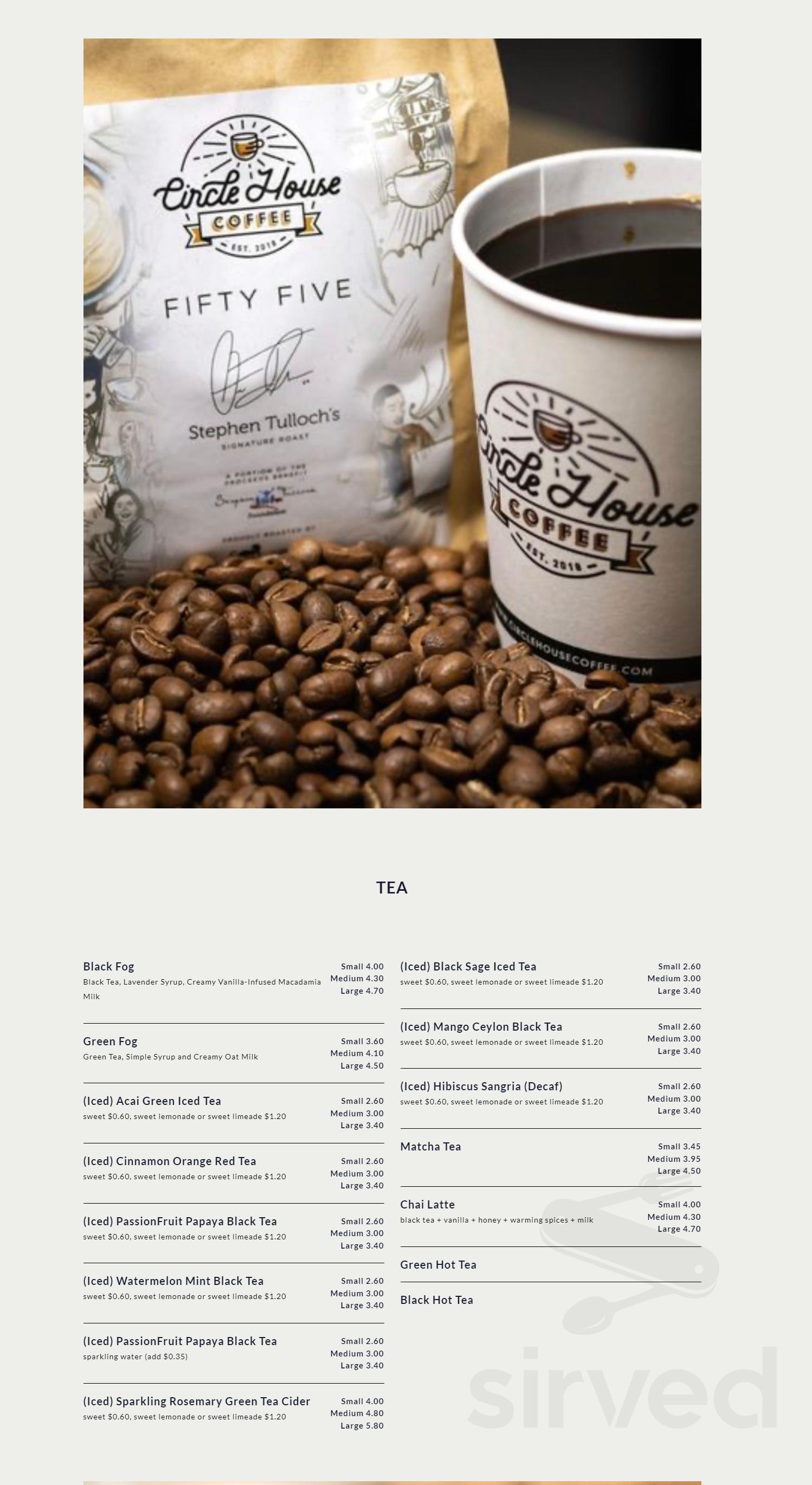 Circle House Coffee menus in Fort Lauderdale, Florida, United States