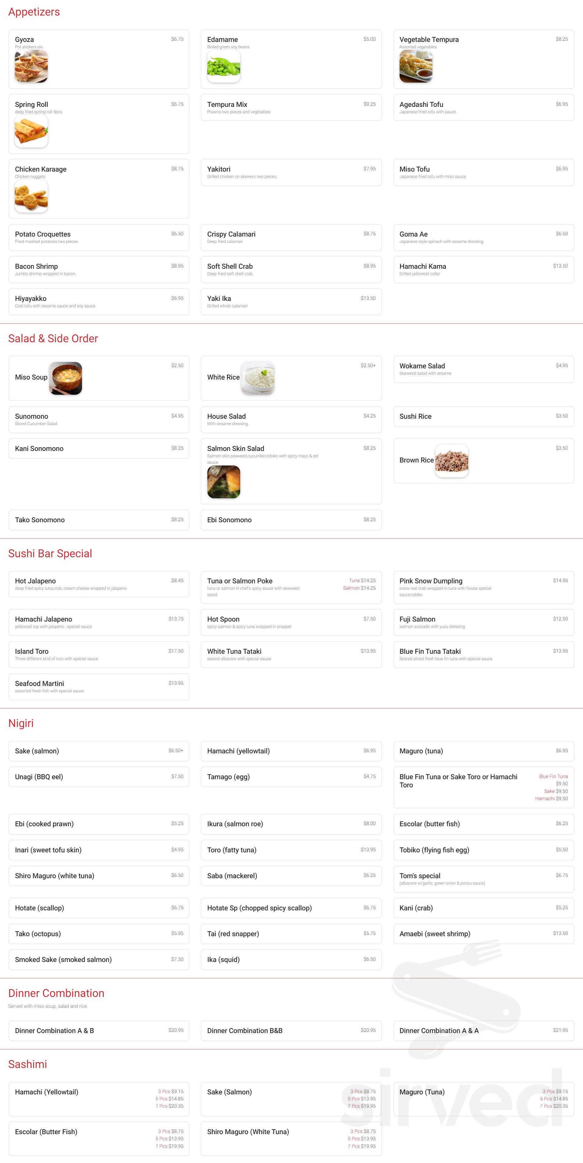 Menu - Petaluma CA's Kabuki Japanese Restaurant | Sirved