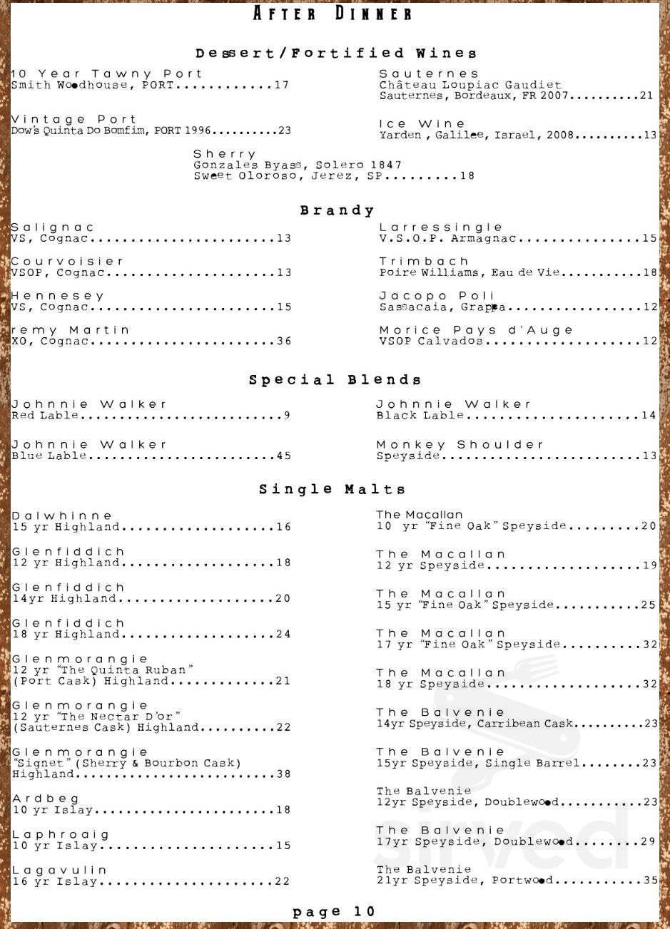 Sovana Bistro menu in Kennett Square, Pennsylvania, USA