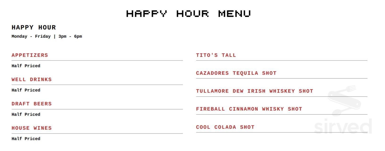 Menu for SafeHouse in Milwaukee, WI | Sirved