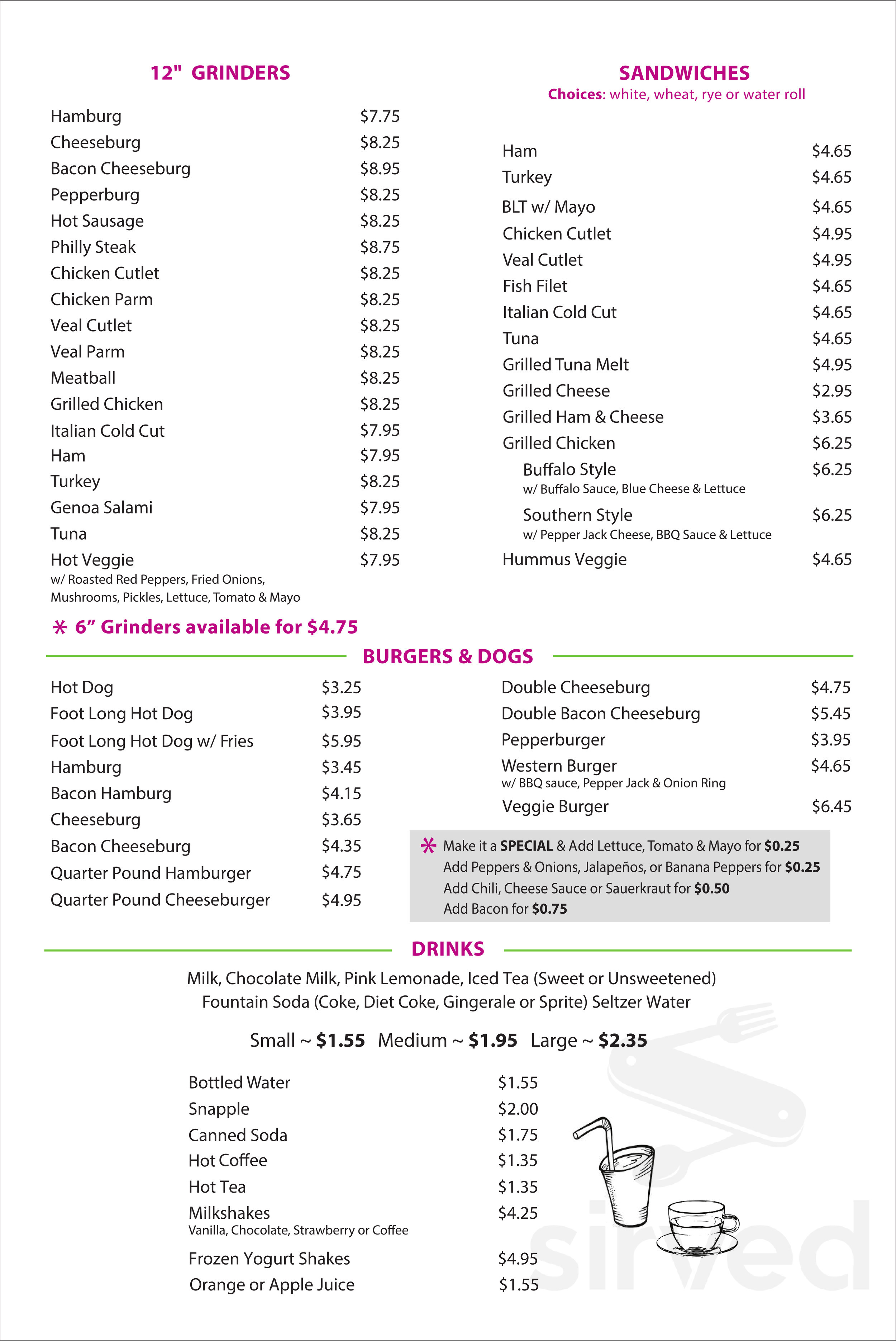 Mountain View Restaurant menu in Hampden, Massachusetts, USA