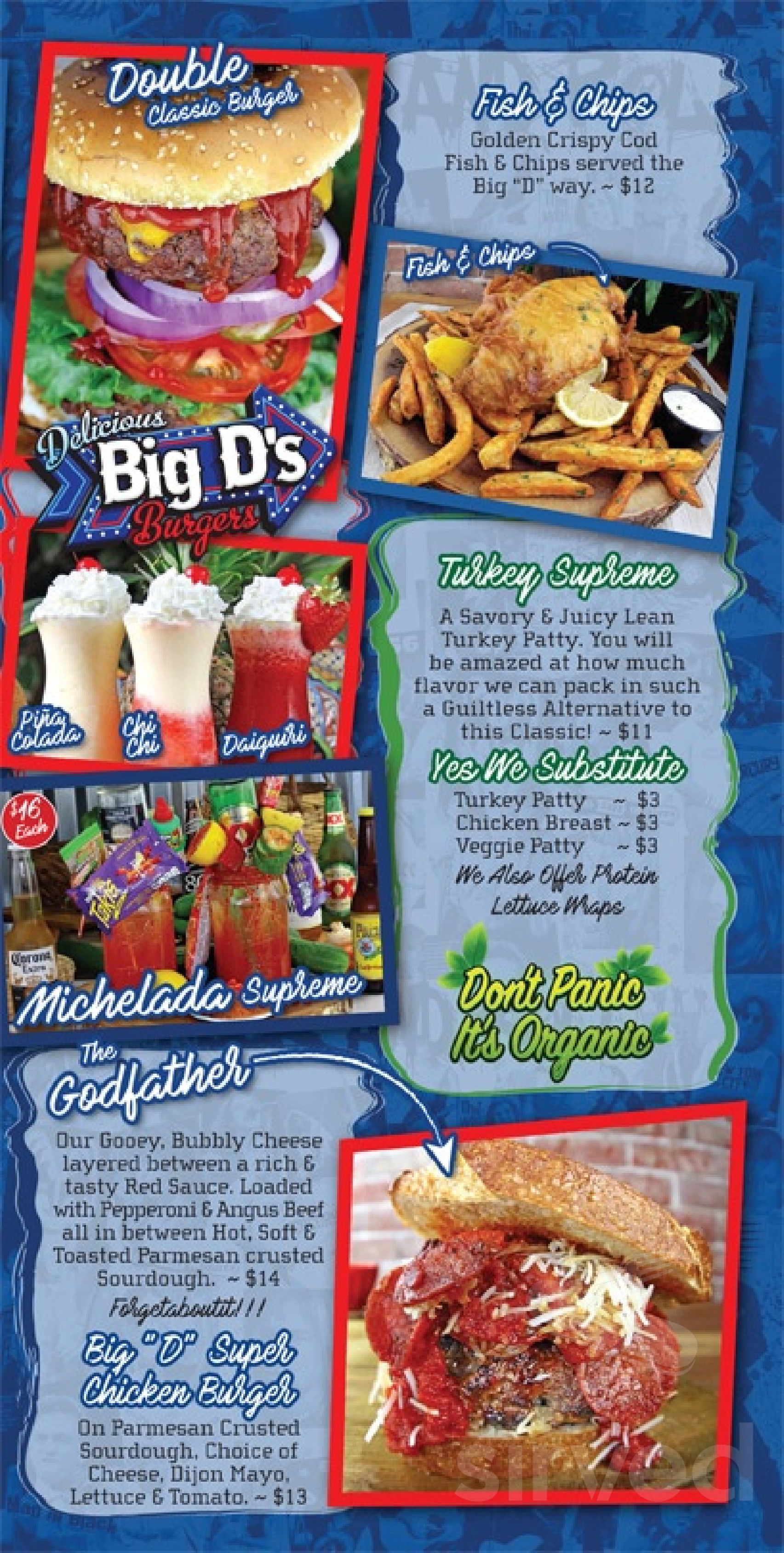 Delicious Big D's Burgers inc menu in Whittier, California, USA