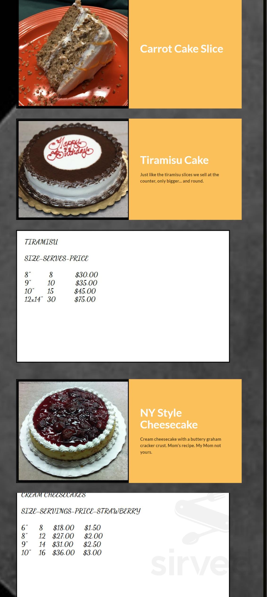 Florentine Pastry Shop menu in Utica, New York, USA