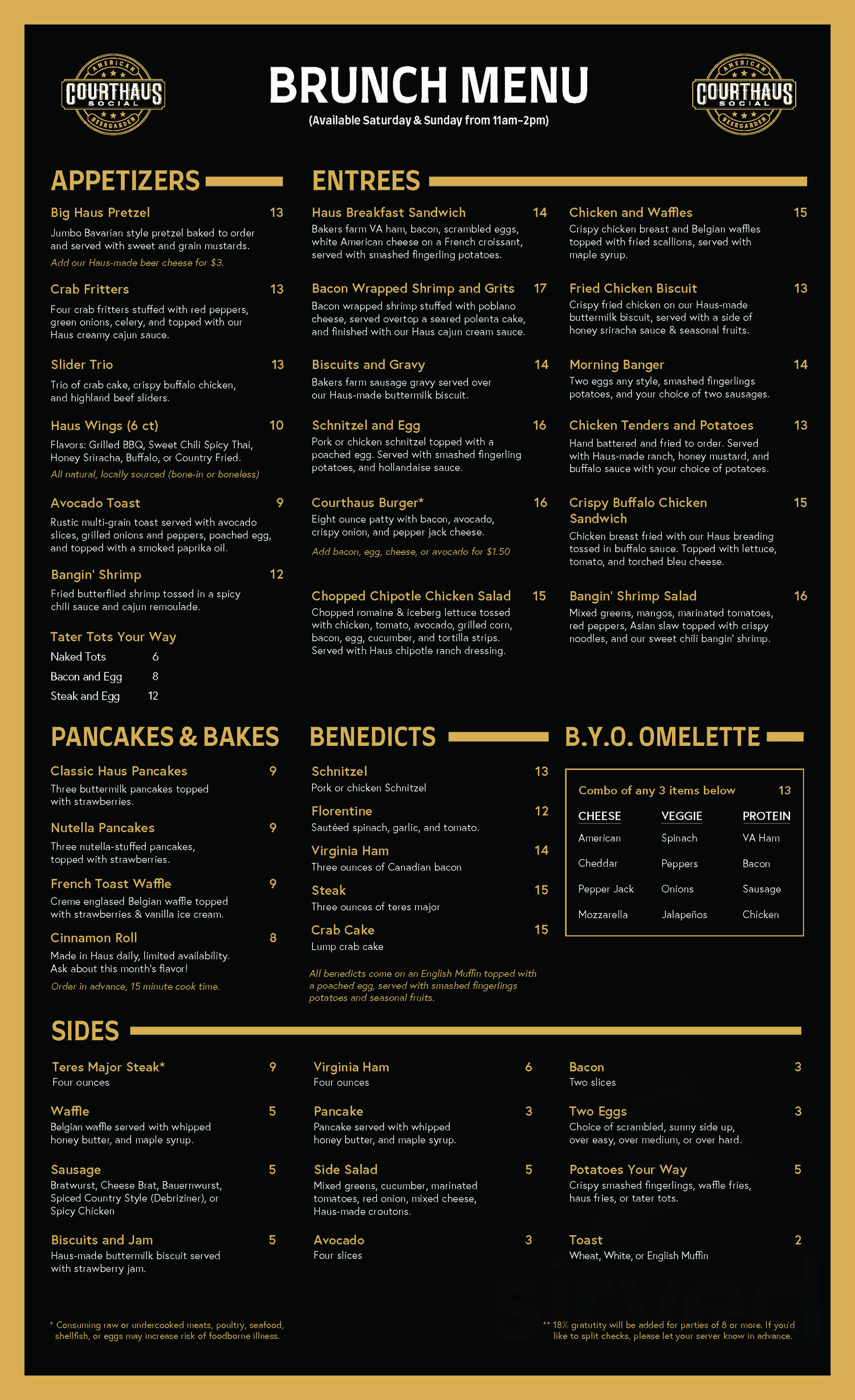 Courthaus Social menu in Arlington, Virginia, USA