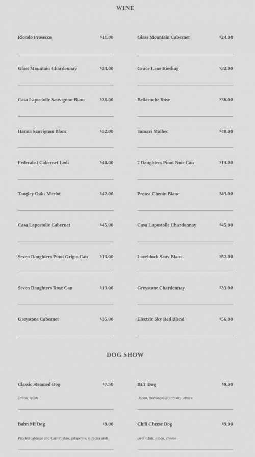 Freehling Room at Ravinia menu in Highland Park, Illinois, USA