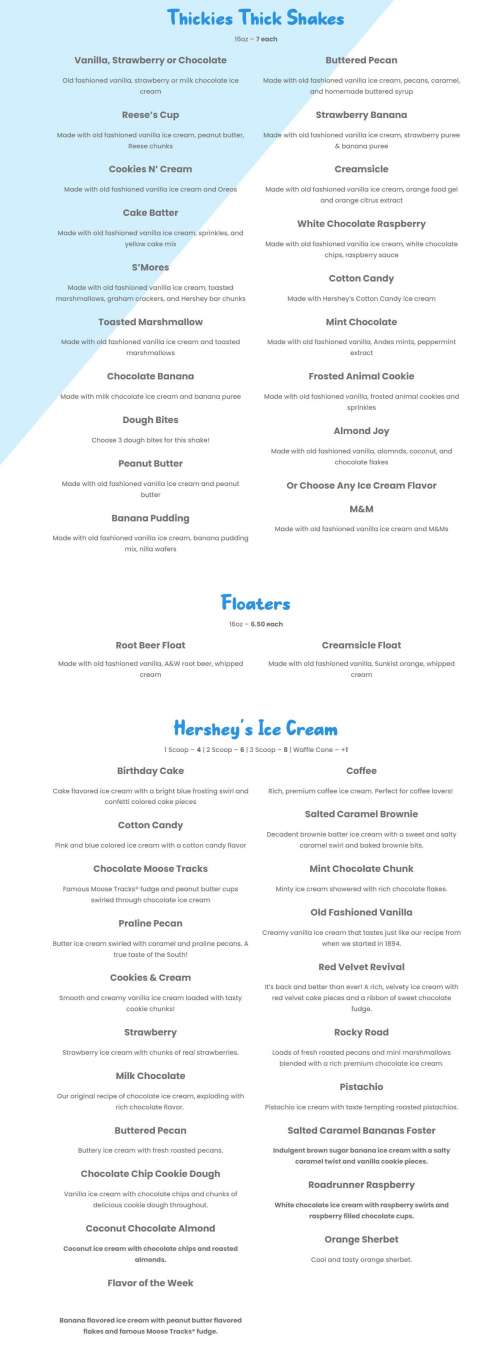 Cookie Dough Monster - Burgers & Shakes menu in Pigeon Forge, Tennessee ...