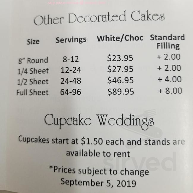 Menu - Woodland CA's Timothy's Bakery | Sirved