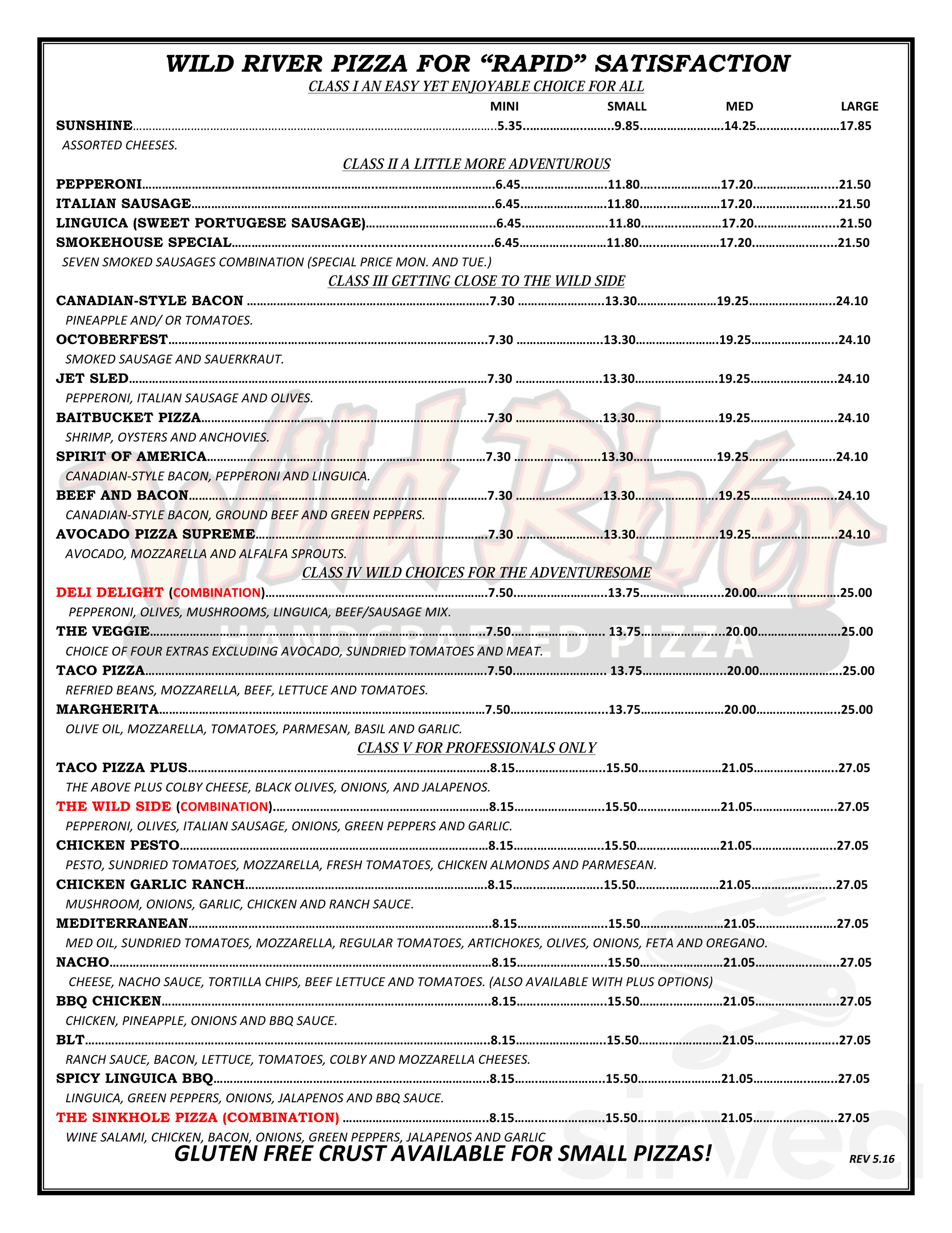 Wild River Brewing and Pizza Co. (Medford) menus in Medford, Oregon ...