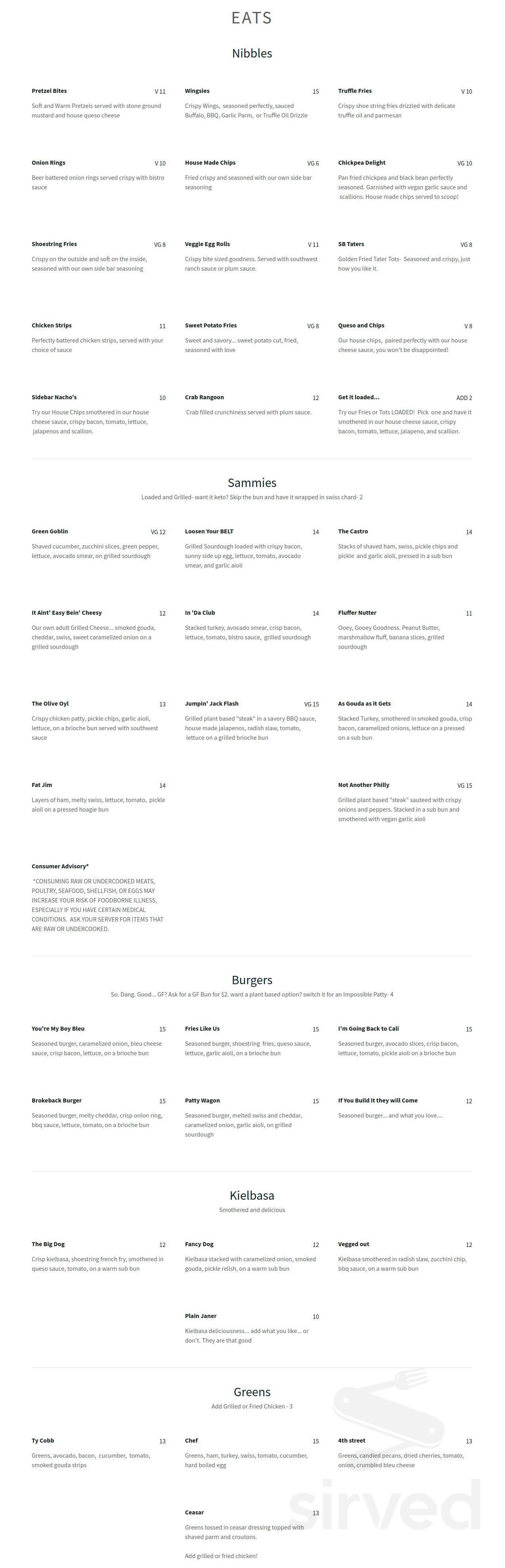 the side bar menus in Royal Oak, Michigan, United States