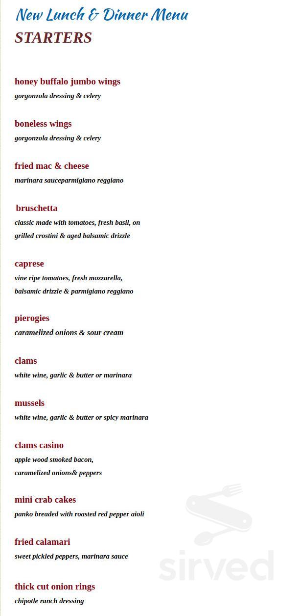 The Windjammer Café Bar Grille menu in Somers Point, New Jersey, USA