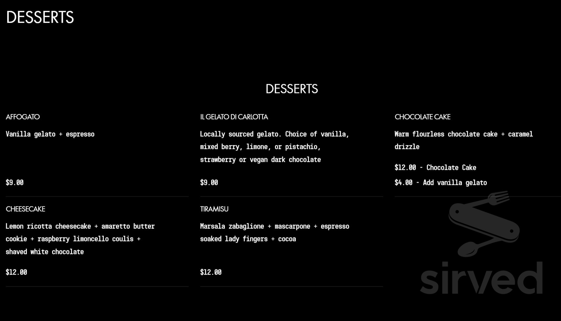 Menu for The Twisted Pig | Italian Kitchen in St. Catharines, Ontario ...