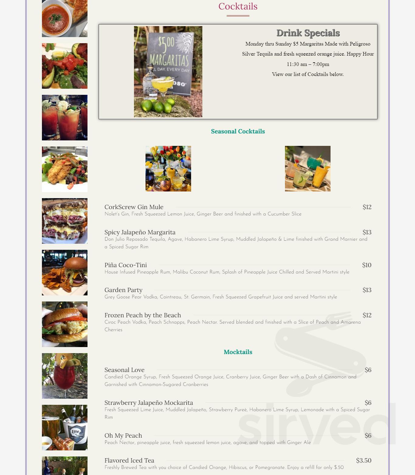 Menu for Corkscrew Bar and Grille in New Smyrna Beach, FL | Sirved