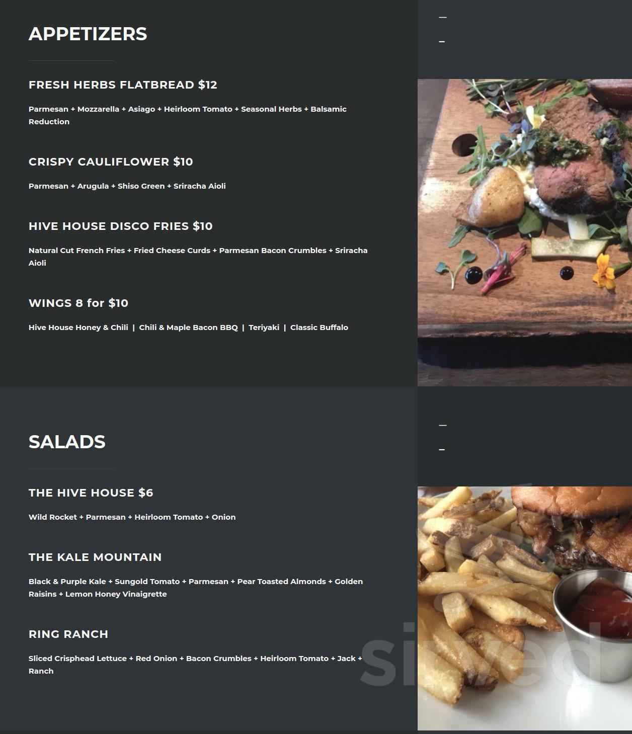 The Hive Bar & Grill menu in Wildomar, California, USA