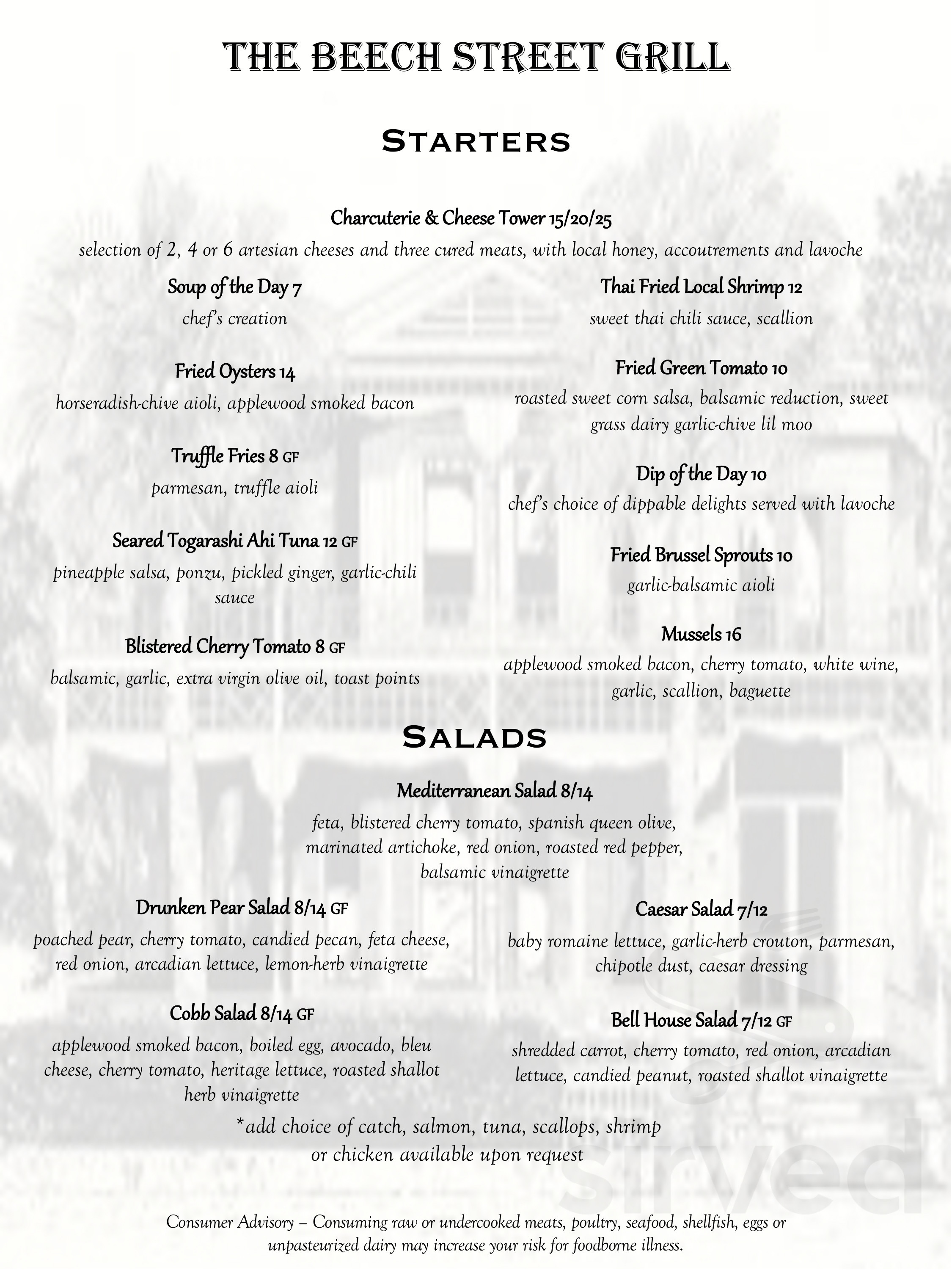 Menu - Fernandina Beach FL's Beech Street Grill | Sirved
