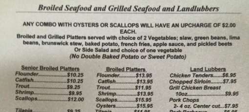 Menu for Captain Stanley's Seafood in Raleigh, NC | Sirved
