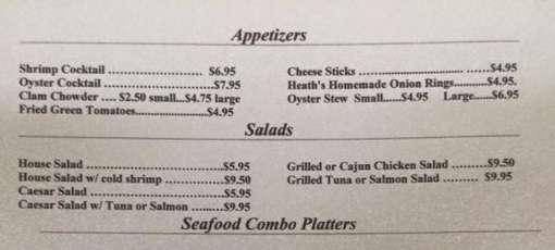 Menu for Captain Stanley's Seafood in Raleigh, NC | Sirved