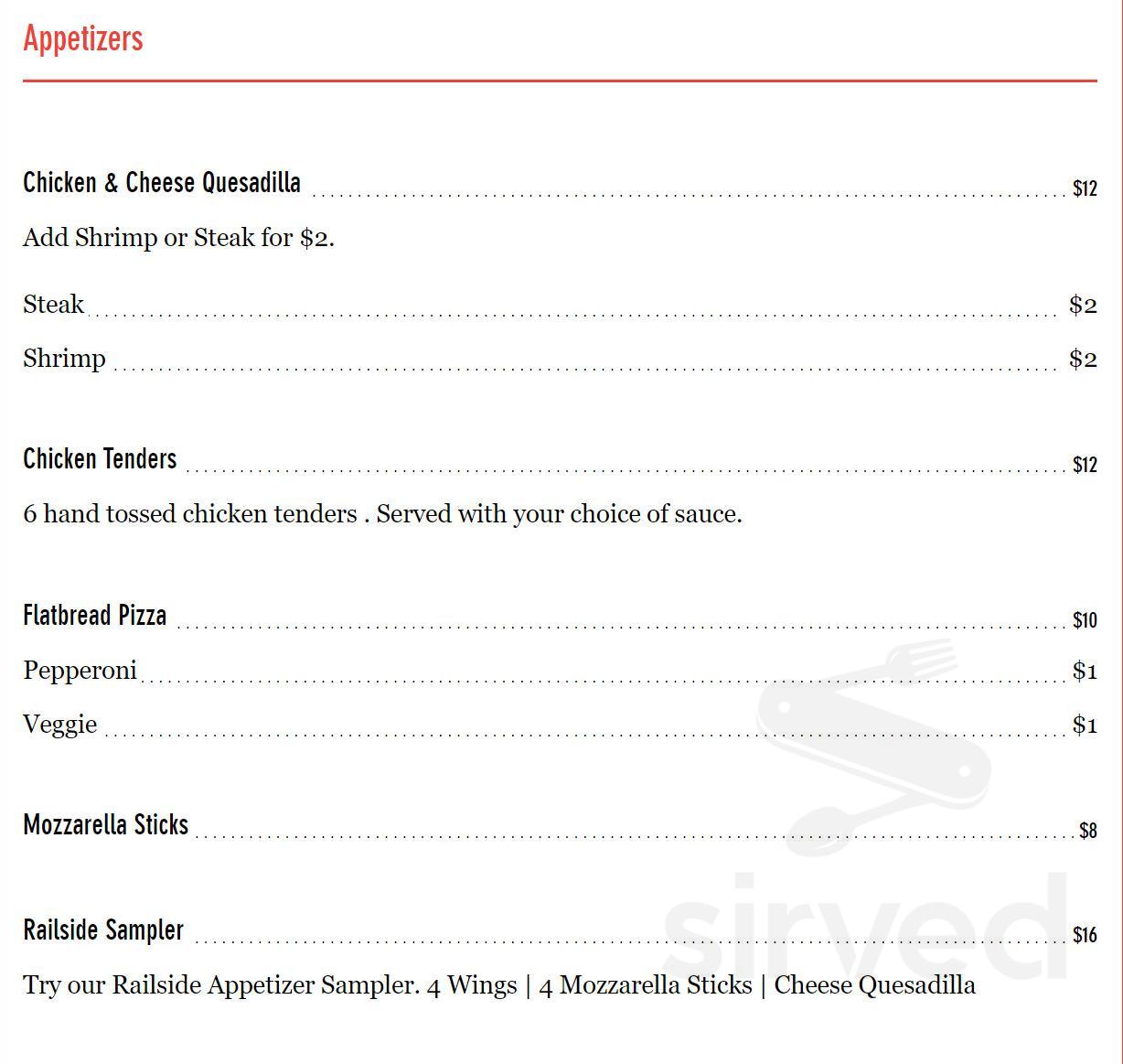 Railside Cafe menu in Fanwood, New Jersey, USA