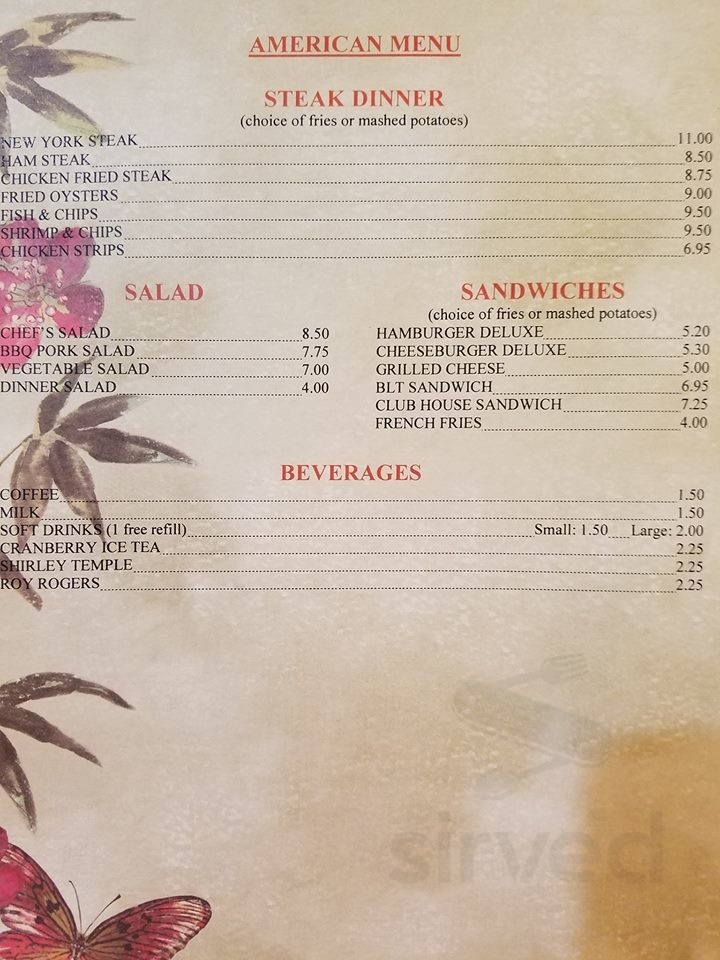 Eden Gate Chinese Restaurant menus in Newberg, Oregon, United States