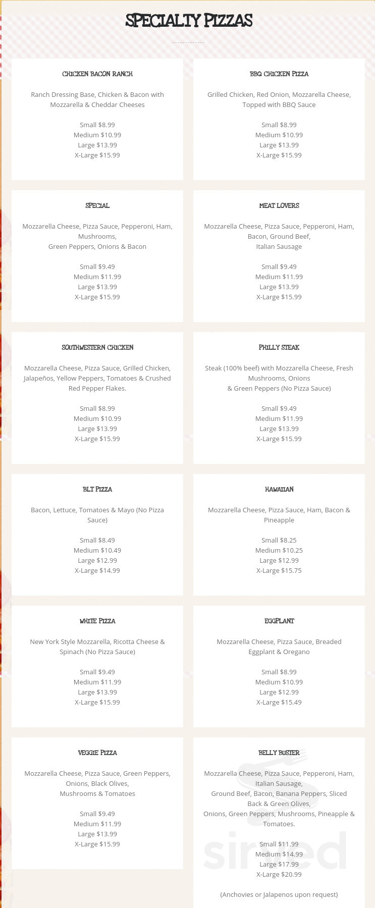 Two Guys From Italy menus in Hazel Park, Michigan, United States