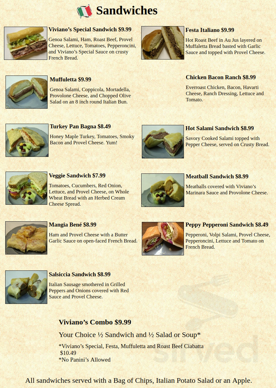 Viviano's Festa Italiano menu in Fenton, Missouri, USA
