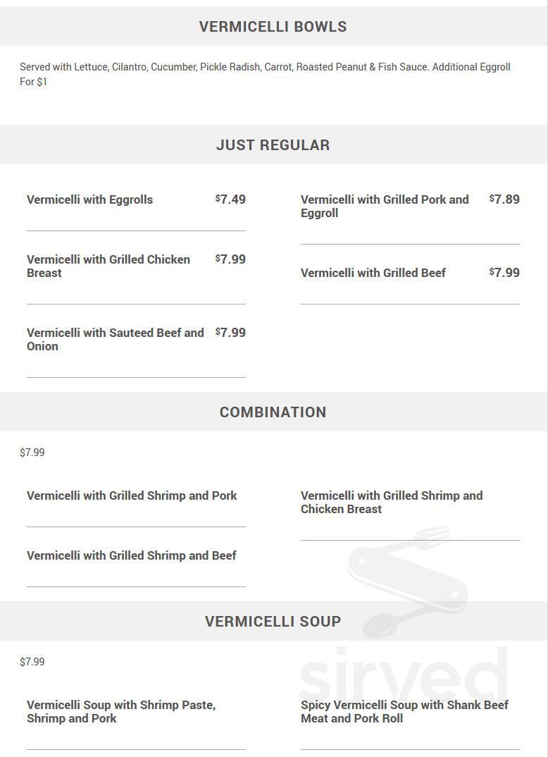 Pho Mai Tai menus in Houston, Texas, United States