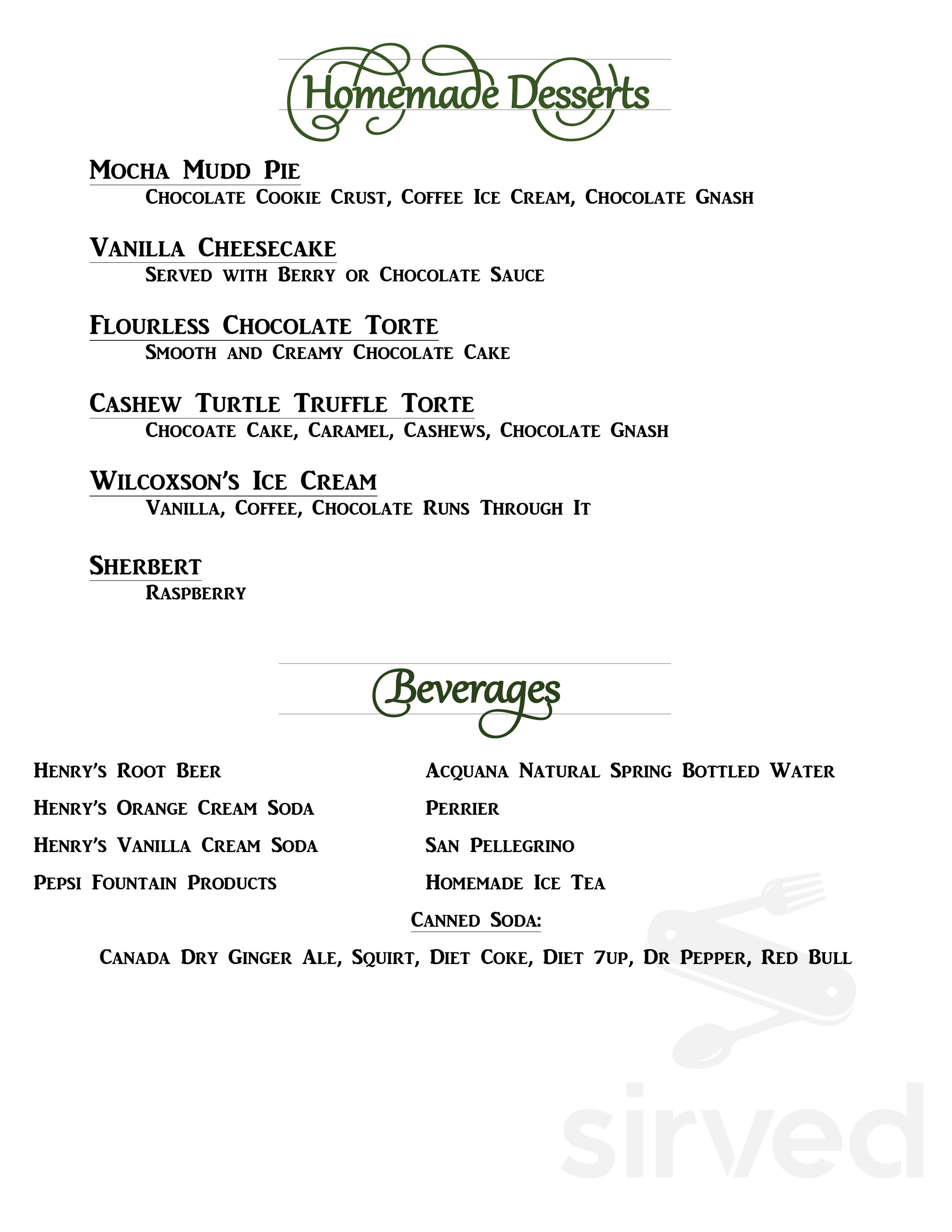 The Grand Hotel & Restaurant menu in Big Timber, Montana, USA