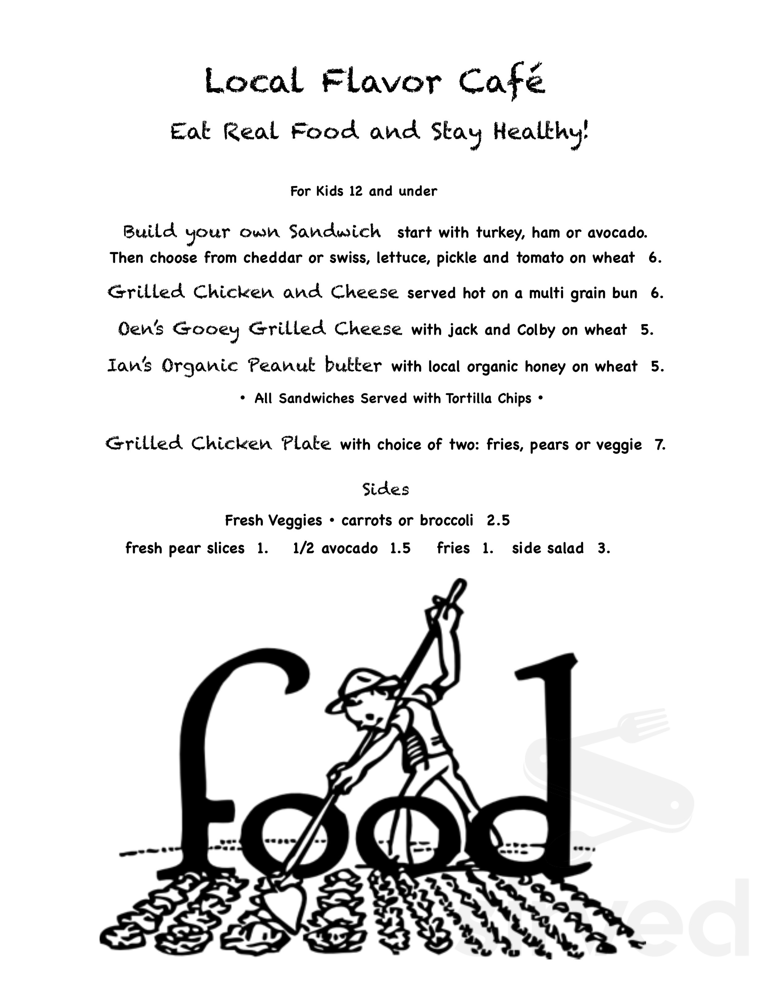 Local Flavor Cafe menu in Eureka Springs, Arkansas, USA