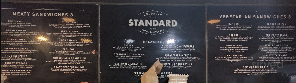 Brooklyn Standard Deli (The Standard ) menu in Brooklyn, New York, USA