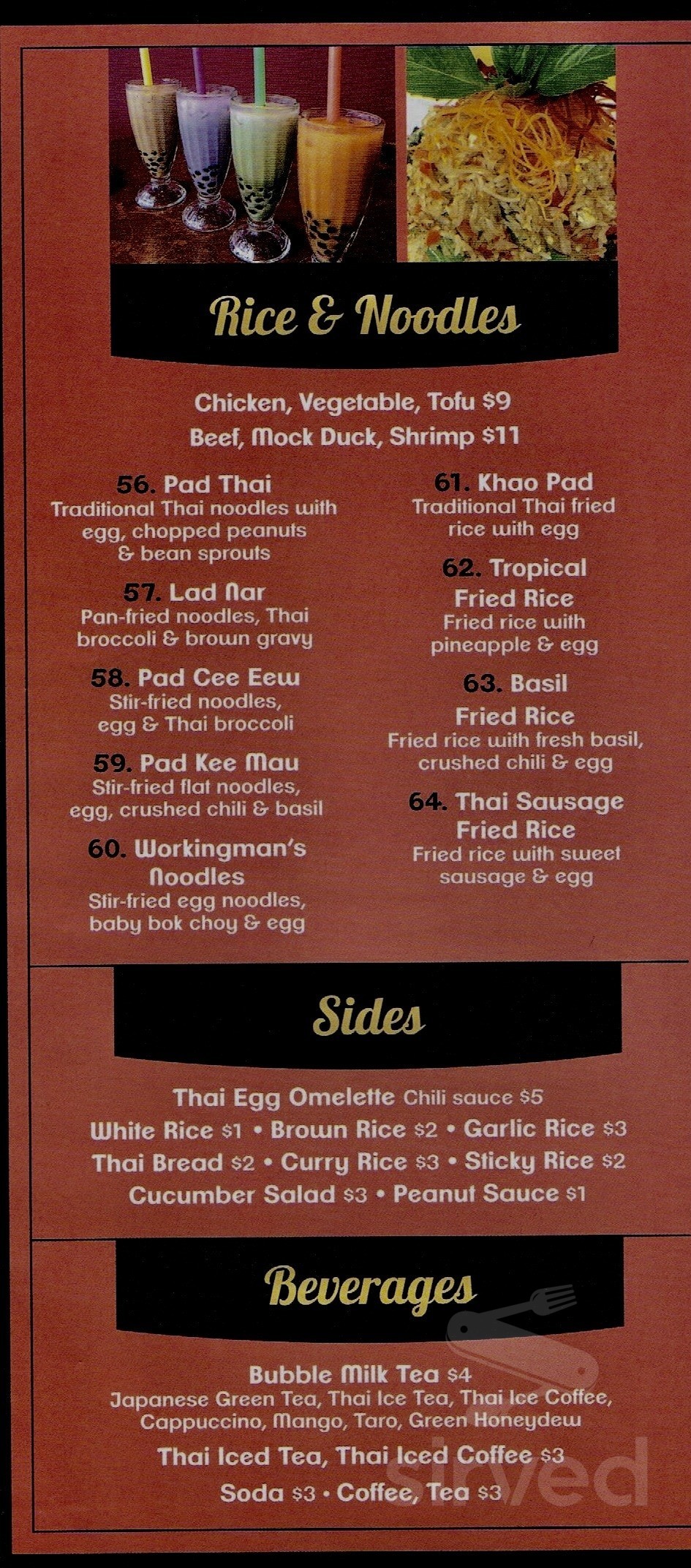 Menu - Rockville Centre NY's Thai Table Restaurant ???? | Sirved