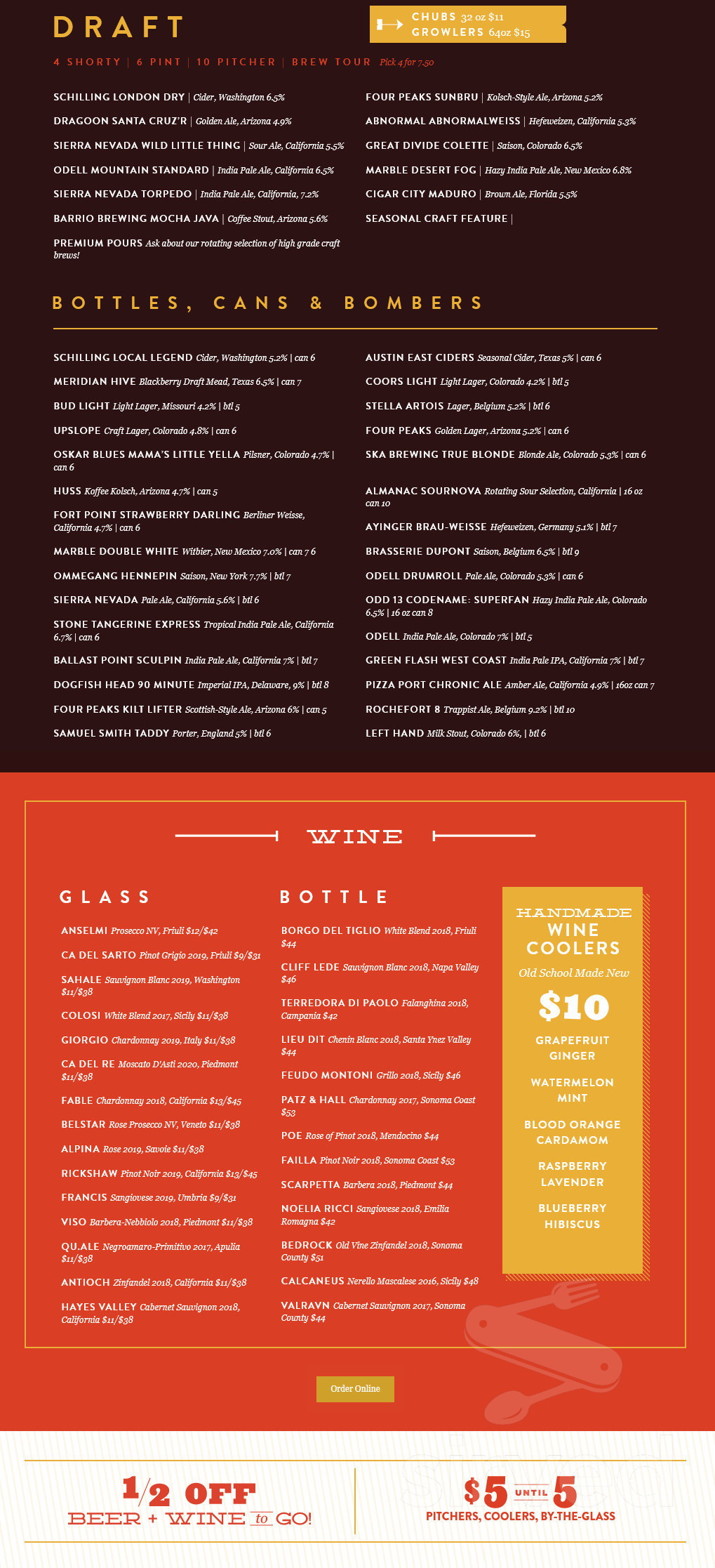 Menu - Phoenix AZ's Federal Pizza | Sirved