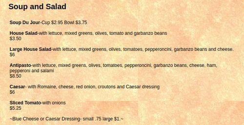 Northfield Inn Restaurant & Lounge menu in Northfield, Ohio, USA