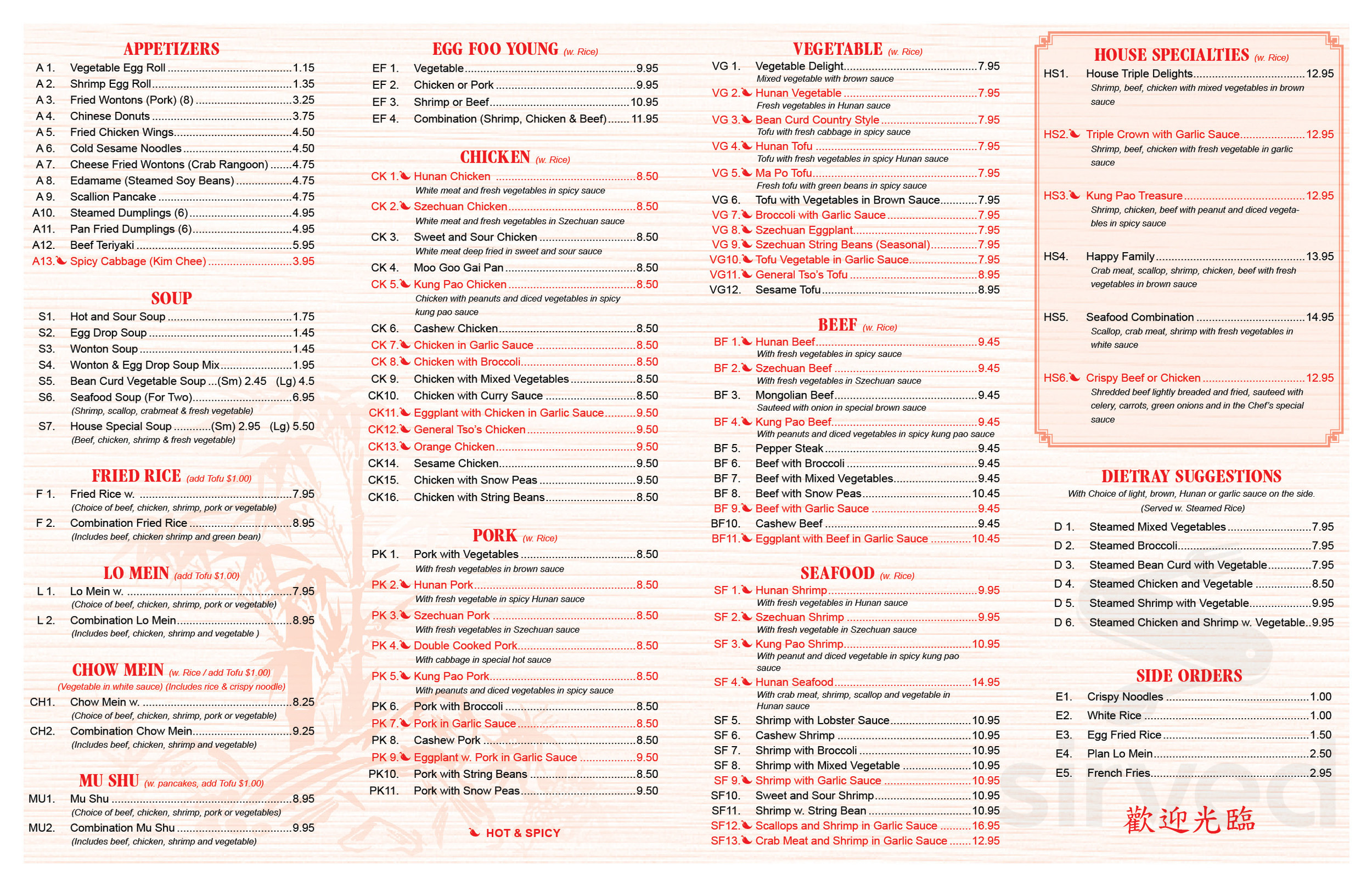 Beijing Kitchen menu in Scottsville, Virginia, USA