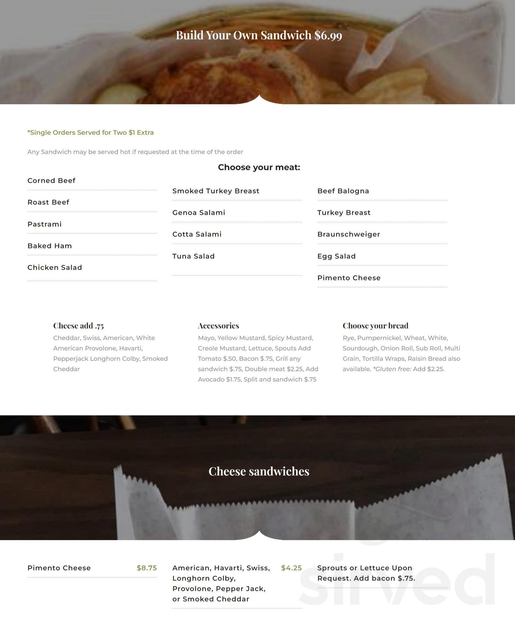 Diplomat Deli menu in Vestavia Hills, Alabama, USA