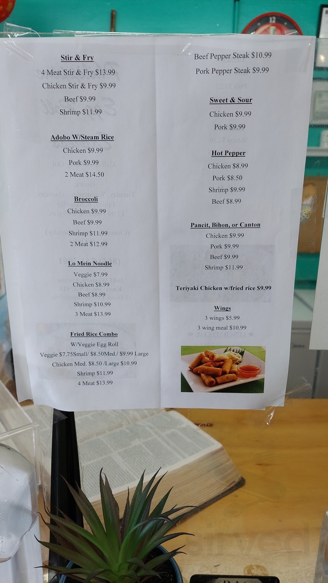 Philippine Egg Roll Express menus in Knoxville, Tennessee, United States