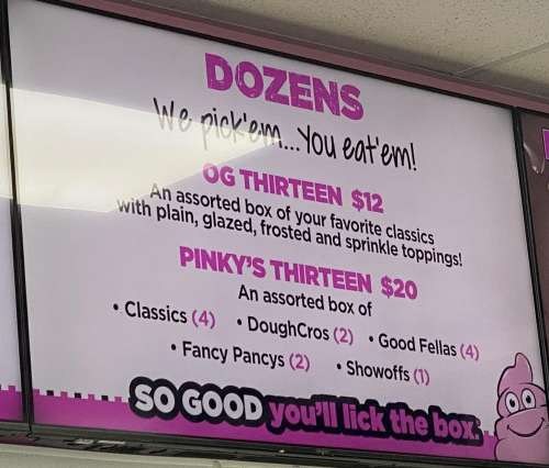 Pinkbox Doughnuts® menu in Las Vegas, Nevada, USA