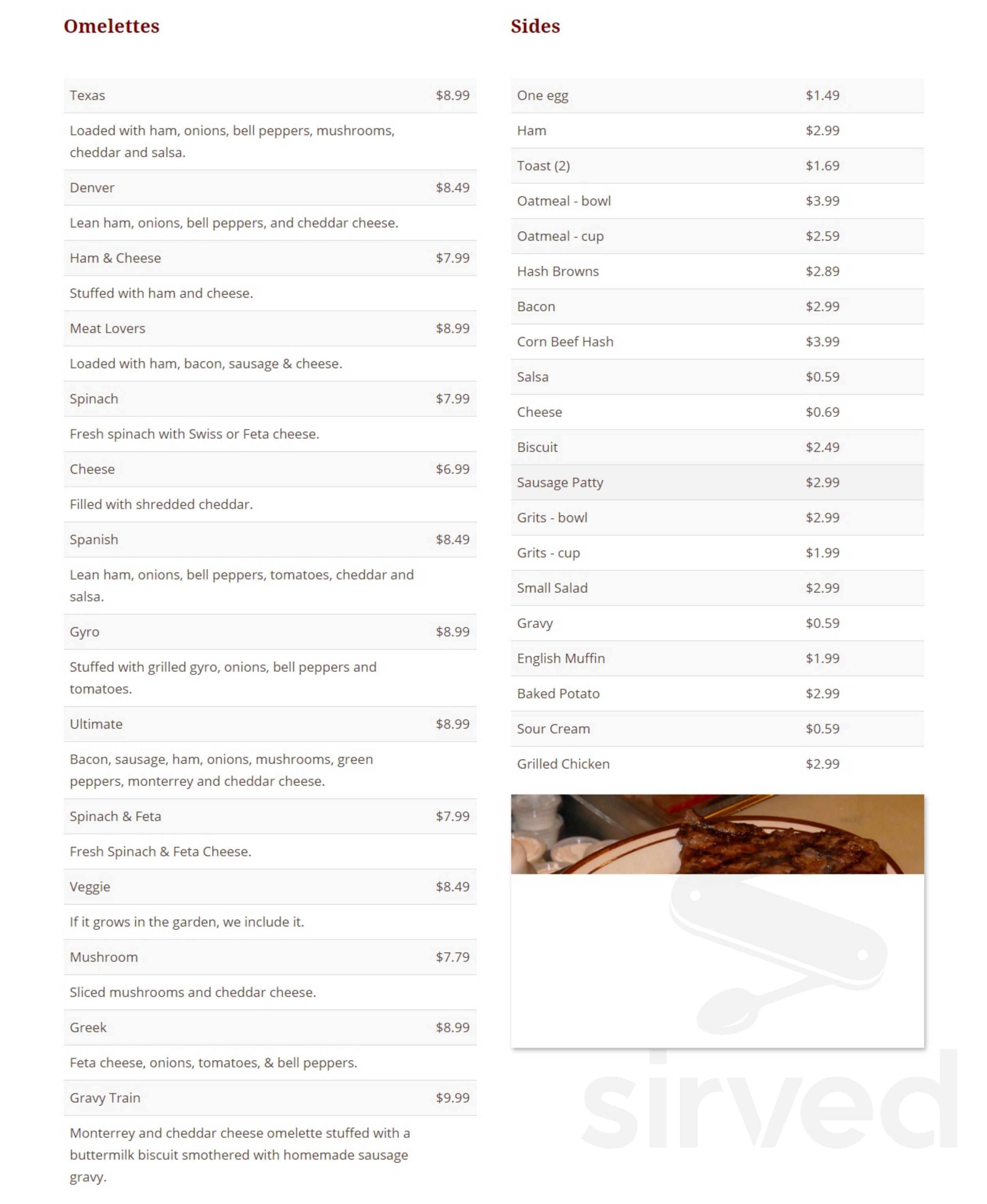 Allen Cafe menu in Allen, Texas, USA