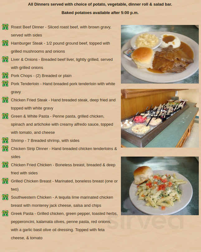 Menu - Stockton MO's Christy's Cafe | Sirved